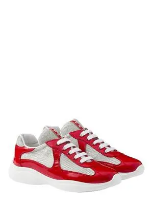 Prada America's Cup Biker Fabric Sneakers - Red