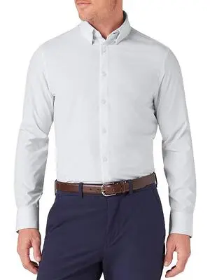 Mizzen+main Leeward Long Sleeve Dress Shirt - Sky Triangle Geo