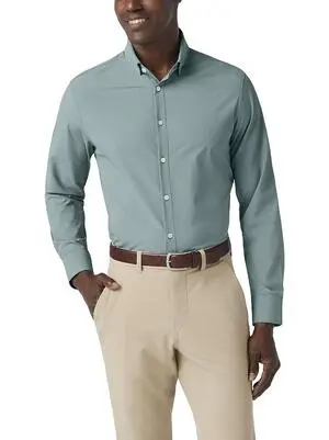 Mizzen+main Leeward Long Sleeve Dress Shirt - Hunter Green Straton Check