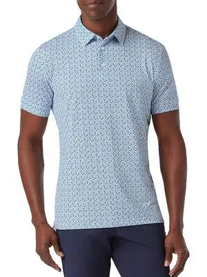 Mizzen+main Versa Short Sleeve Polo Light Cyan Mini Golf