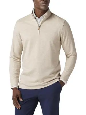 Mizzen+main Quarter Zip Heather Sweater Beige