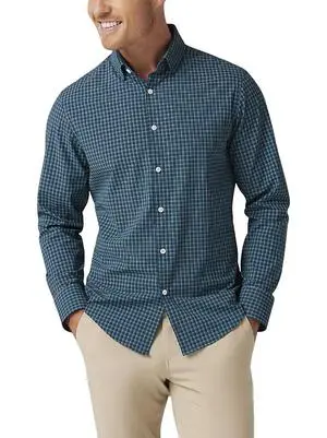 Mizzen+main Leeward No Tuck Long Sleeve Dress Shirt Sea Ludlow Plaid Navy