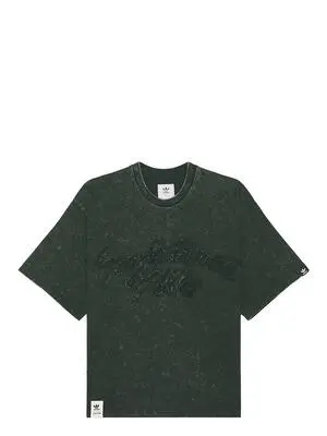 ADIDAS X SONG FOR THE MUTE Wash Tee In Dark Green - Shadow Green