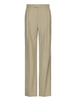 Valentino Garavani Pleated Virgin Wool Pant - Grey Mud
