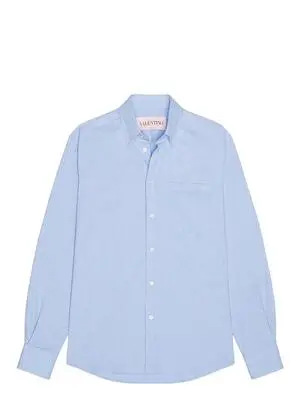Valentino Garavani V Logo Signature Shirt In Blue - Sky Spring