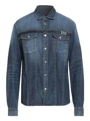 Dsquared2 Denim Shirt Size Cotton, Elastane, Ovine Leather - Blue