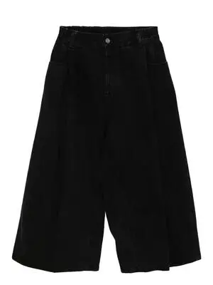 SONGZIO Structured Crop Wide Leg Denim - Black