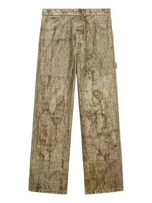 1989 STUDIO Distressed Wide Leg Cargo Trousers - Neutrals