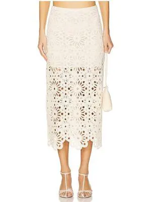 L'academie By Marianna Shay Midi Skirt - Beige