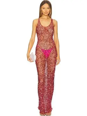 Lapointe Sequin Tank Gown - Deep Pink