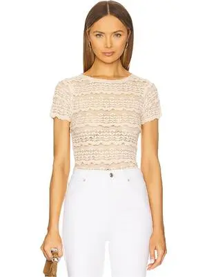 Free People Angelina Lace Tee Tea