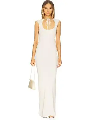 AYA MUSE Tied Cut Out Maxi Dress - Off White