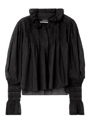 Isabel Marant Étoile Ginette Lace-trimmed Blouse - Black