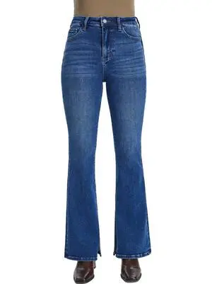 BAYEAS High-Waist Slit Flare Jeans Starlight