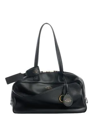 Balenciaga Medium Leather Bowling Satchel - Black