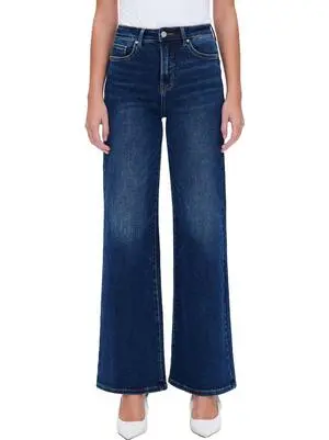 BAYEAS Linda High-waist Wide-leg Jeans - Deep Sea