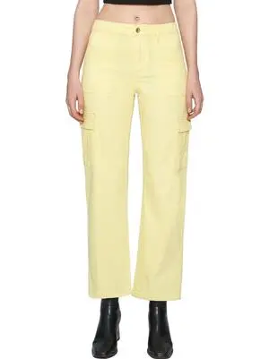 BAYEAS BAYEAS Angel High-Waist Ankle Cargo Pants Light Yellow
