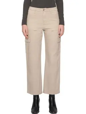 BAYEAS BAYEAS Angel High-Waist Ankle Cargo Pants Stone