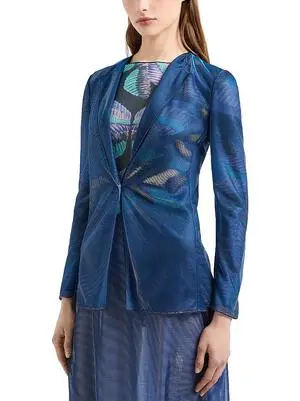Emporio Armani Iridescent Jersey Blazer - Solid Blue
