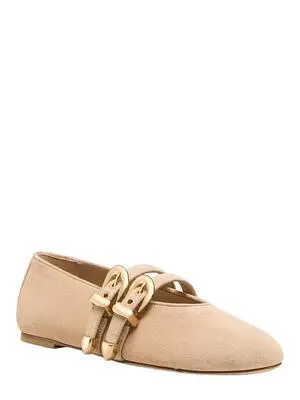 STUART WEITZMAN Maven Mary Jane Flats - Adobe