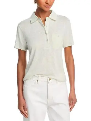 FRAME The Cady Polo Top Soft Mint