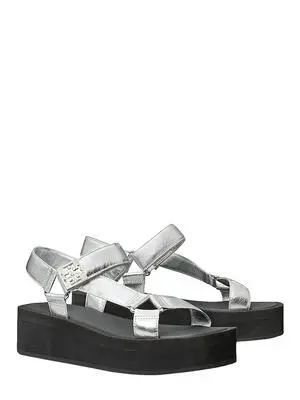 Tory Burch Tory Burch Mellow Platform Sandals Silver