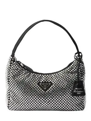 Prada Prada Re-Edition Satin Mini-Bag With Crystals Crystal