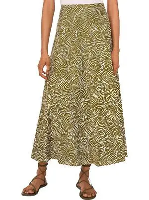 1.State A-line Maxi Skirt - Avocado Green