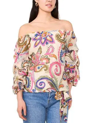 Vince Camuto Off-shoulder Bubble Sleeve Top - Taffy Pink