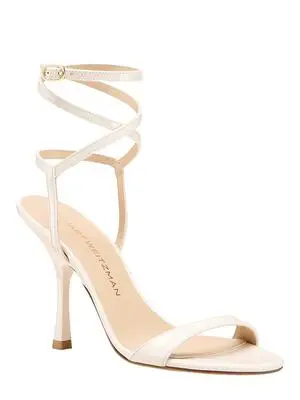 STUART WEITZMAN Nudist Wrap 100 Strappy High Heel Sandals - Cream
