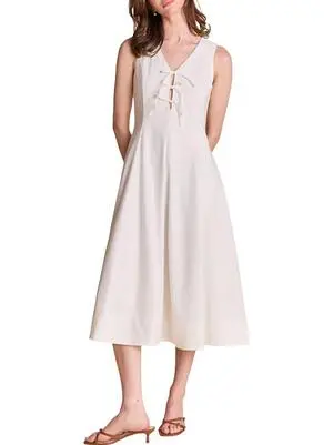 Endless Rose Front Bow Tie Midi Dress - White