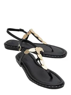FOREVER & ALWAYS SHOES Marea Leather Flat Sandal