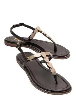FOREVER & ALWAYS SHOES Marea Leather Flat Sandal - Brown