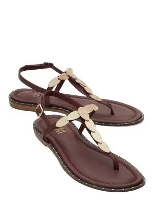 FOREVER & ALWAYS SHOES Marea Leather Flat Sandal