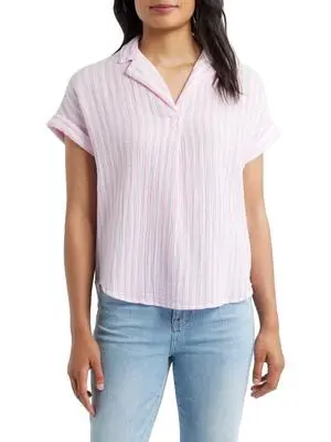 BEACHLUNCHLOUNGE Arin Stripe Cotton Shirt - Ballet Slipper