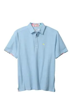 Tommy Bahama Positano Palms Five O'clock Islandzone® Piqué Performance Polo - Vacation Blue Heather