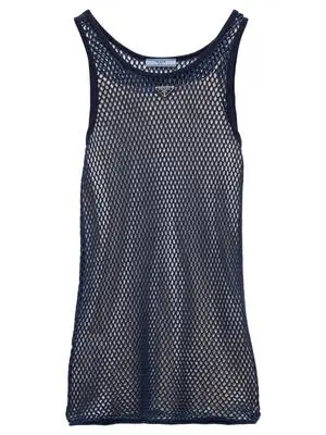 Prada Cotton Mesh Dress - Navy