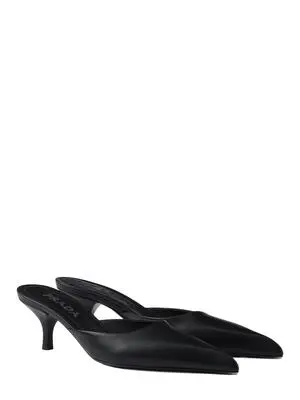 Prada Leather Mules - Black