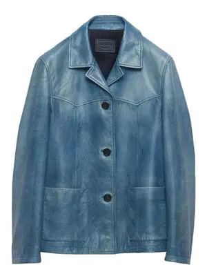 Prada Nappa Leather Jacket - Blue