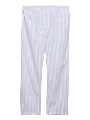 Prada Striped Poplin Slim Fit Pants - White/light Blue