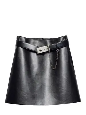 Prada Leather Miniskirt - Black