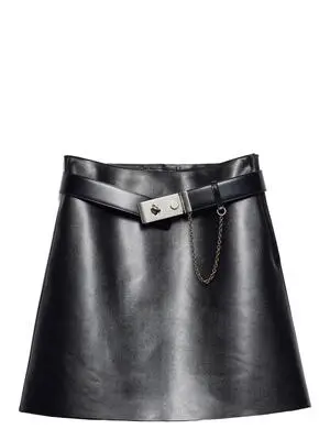 Prada Leather Miniskirt - Black