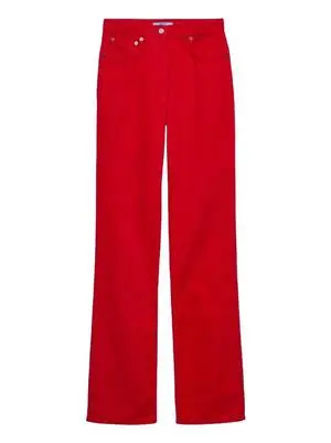 Prada Five-pocket Wide-leg Corduroy Pants - Red