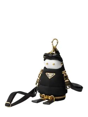 Prada Re-nylon Robot Keychain Charm - Black