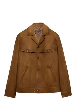 Prada Suede Jacket Brown