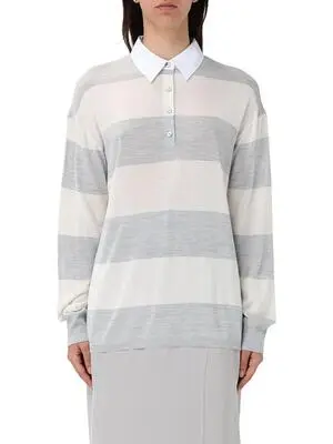 Theory Striped Polo Shirt - Grey