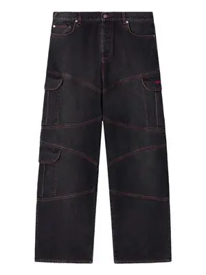 Off-White Script Samurai Straight Jeans - Black