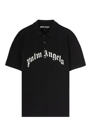 Palm Angels Curved Logo Polo /off White - Black