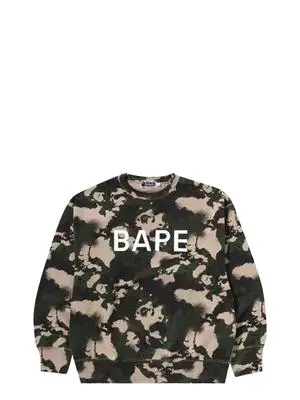 BAPE Map Camo Crewneck Sweatshirt - Green