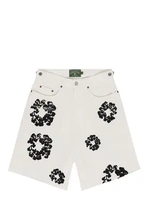 DENIM TEARS Wreath Jean Short - White